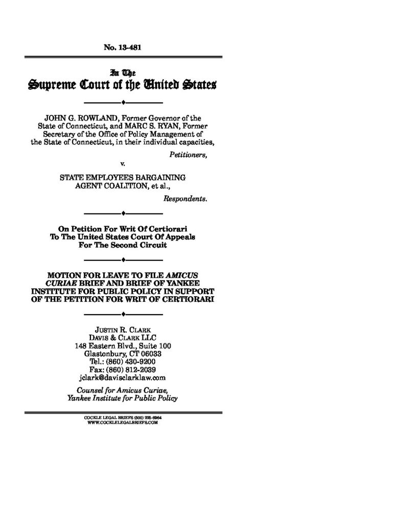 Yankee Amicus Brief For Us Supreme Court Yankee Institute